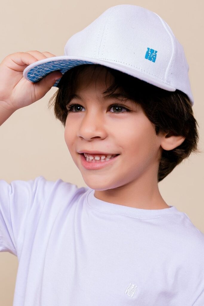 Boné Infantil Stiff Cap Original Tusker Branco/Turquesa - Tusker